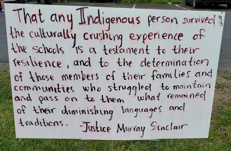 Commemorative signs raise awareness about residential schools and the ...