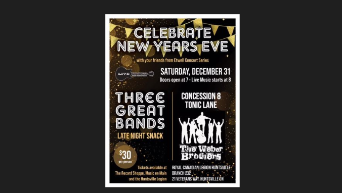 Etwell Concert Series presents the Weber Brothers Band New Year's Eve ...