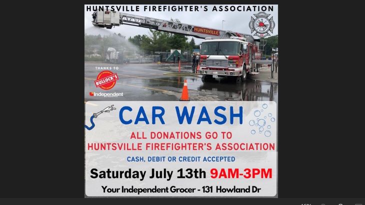 Car wash this Saturday in support of Huntsville Volunteer Firefighters ...