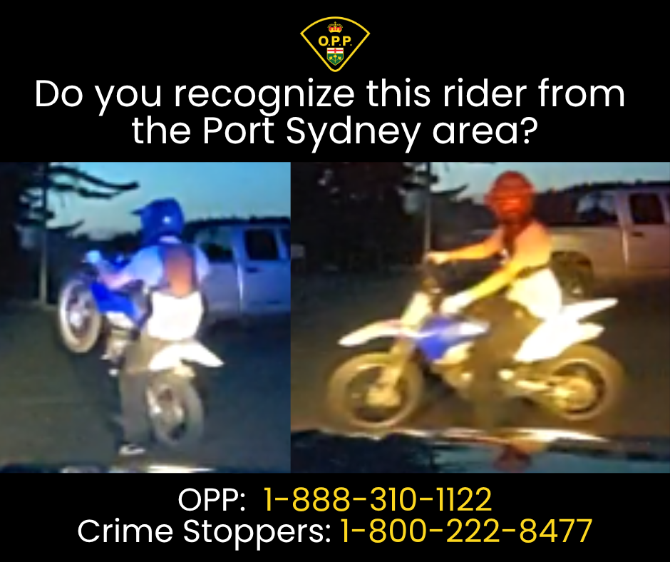 Huntsville OPP seek public assistance identifying dirt bike rider in ...